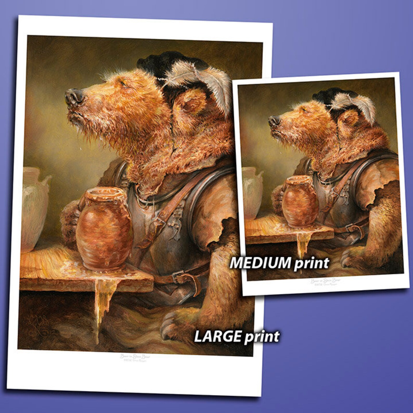 Beer in Stein Bear (print) - Beer, Mead, Bar Art, Gift for Men, Armor ...