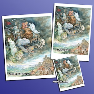 The Four Fluffy White Bunnies of the Apocalypse (print) Fantasy Art ...