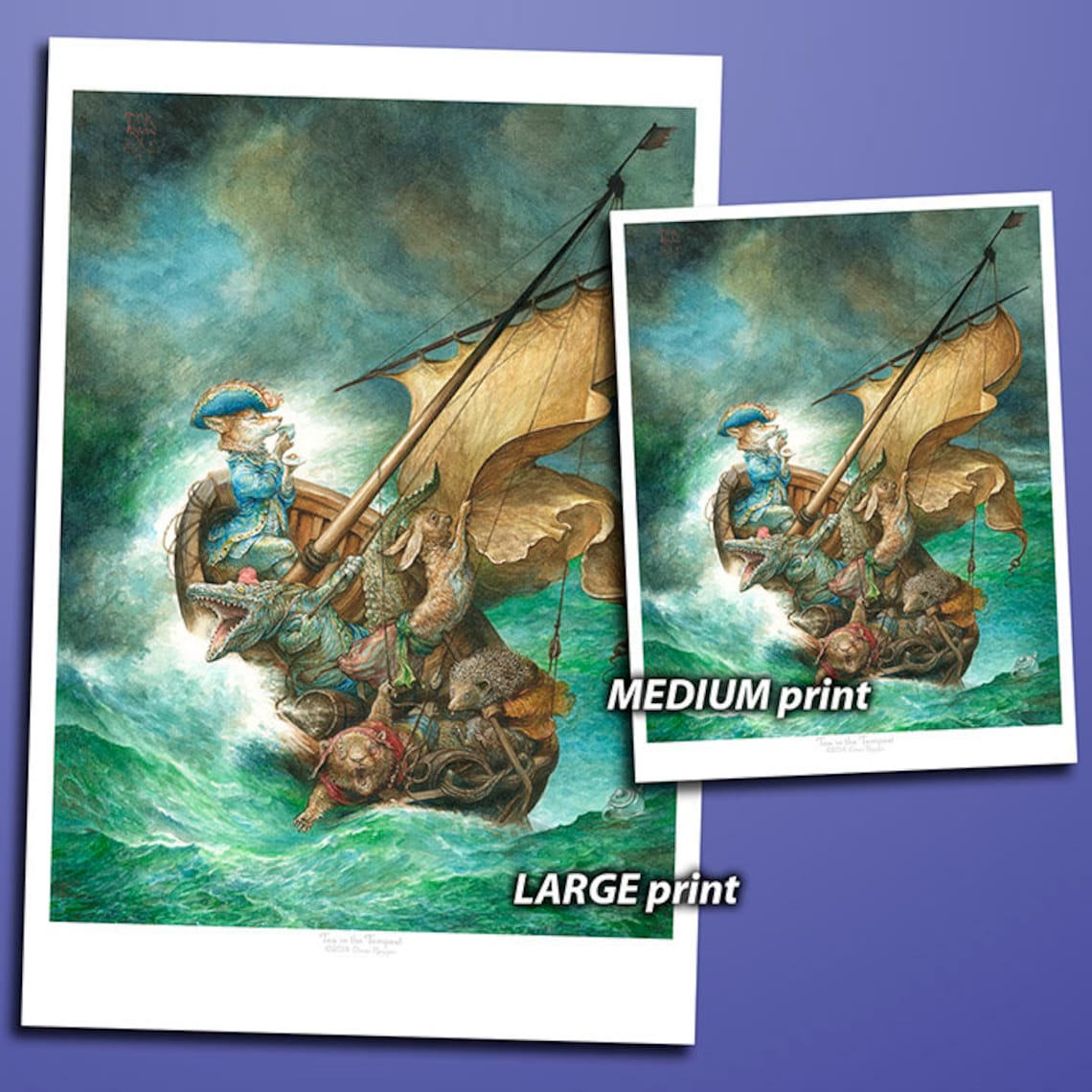 Tea in the Tempest (print) Ocean, Chaos, Storm, Tea, Fox, Animal Art ...