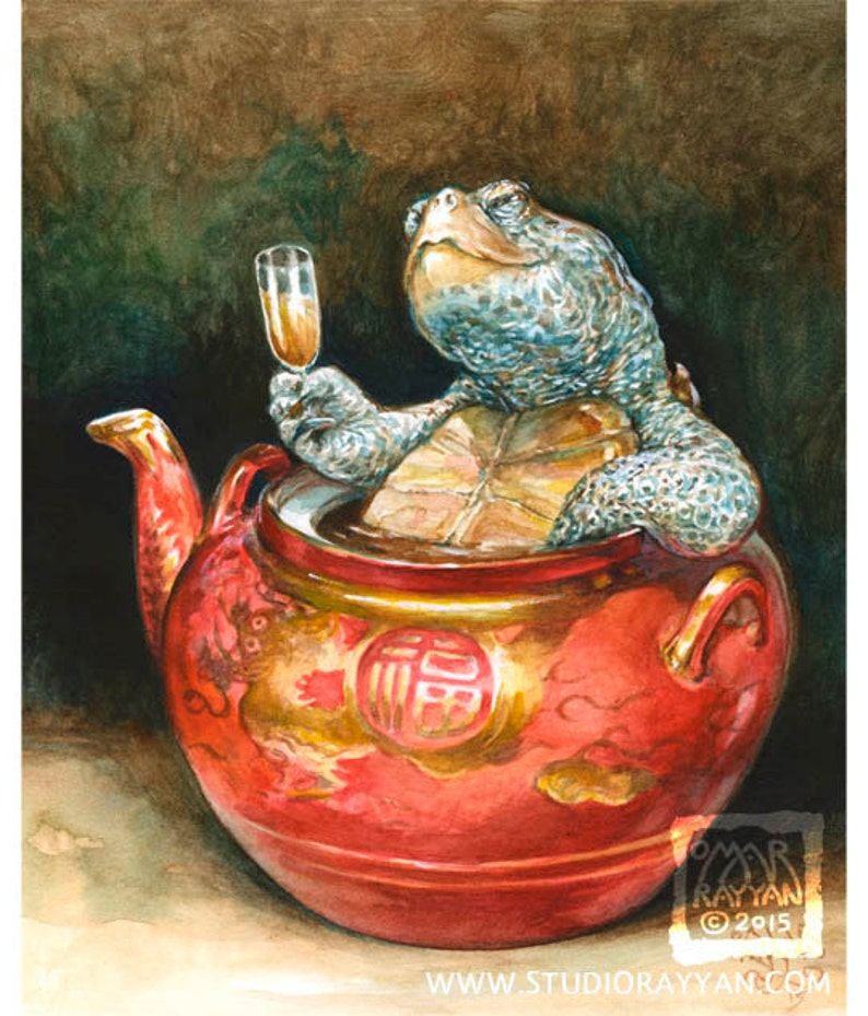 Teapot Terrapin 8x10 Medium Print Turtle Art Tea Time - Etsy