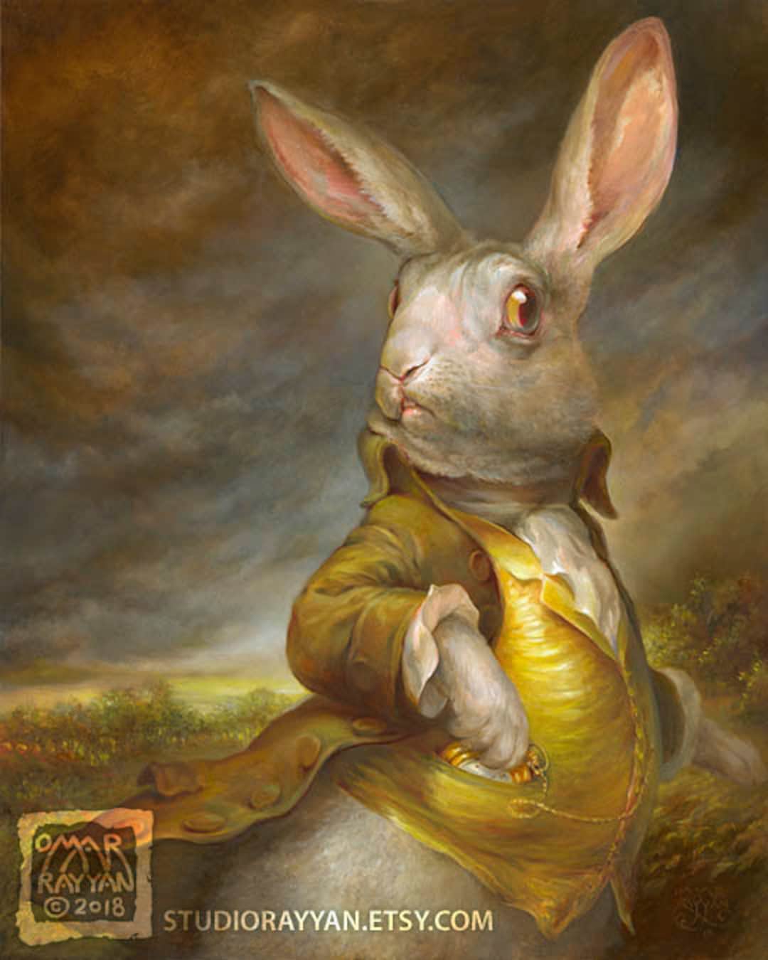 White Rabbit (print) Alice in Wonderland, Bunny, Hare, Illustration ...