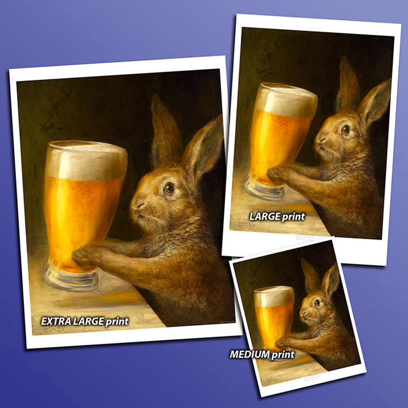 Bunny With Beer print Bar Decor Rabbit Brewery Illustration | Etsy