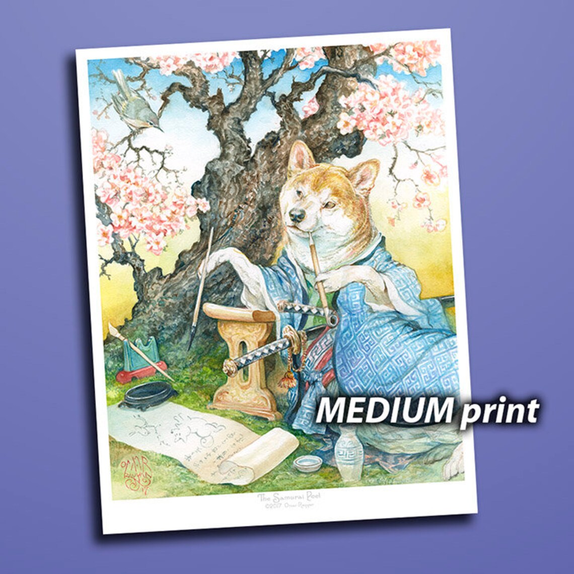 The Samurai Poet 8x10 Medium Print Shiba Inu Doge - Etsy