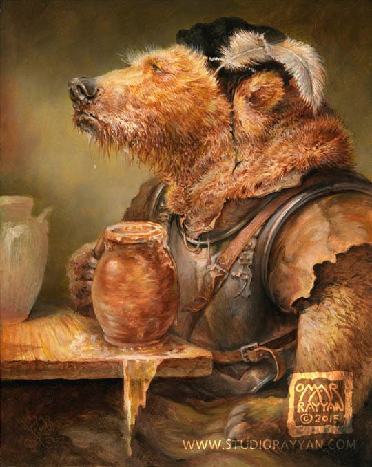 Beer in Stein Bear print Beer Mead Bar Art Gift for - Etsy UK