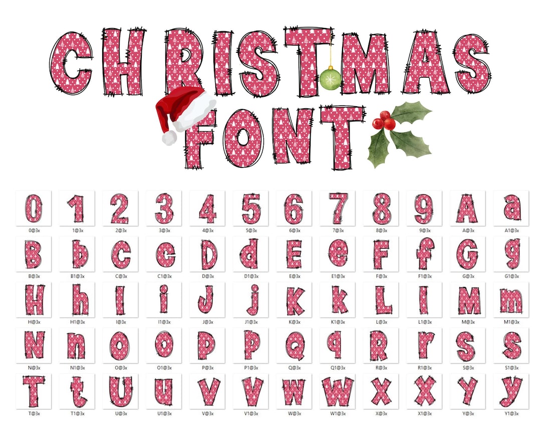 Christmas Alphabet PNG Santa Trees Pink Font Clipart, Christmas Letters ...