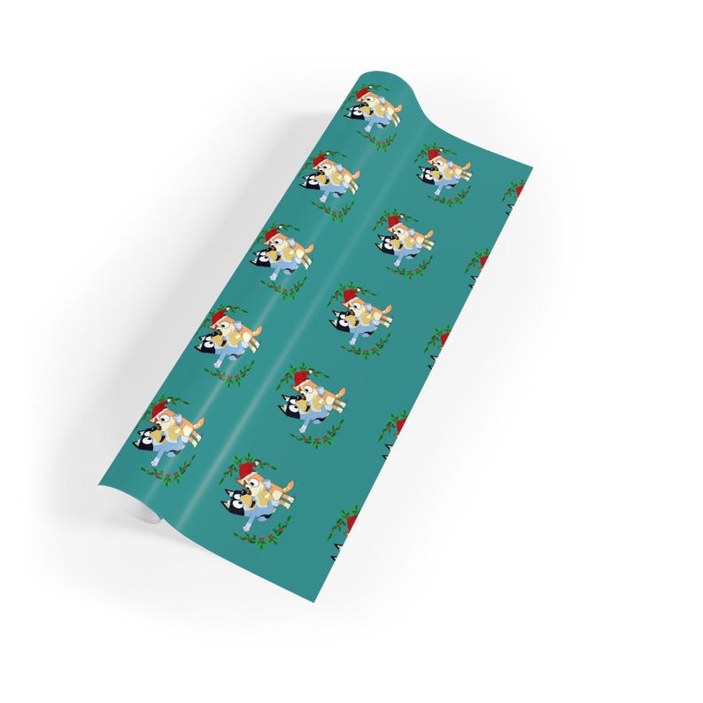 Bluey' Festive Wrapping Paper for Kids, Cute Animal Design, Christmas ...