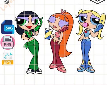 Powerpuff Girls Bundle Svg, Blossom Eyes Svg, Buttercup Svg, Bubbles ...