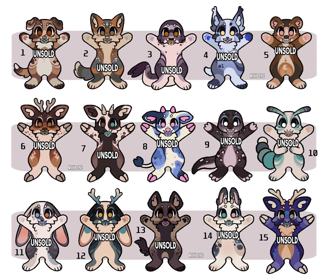 Babyfur Mini Critters Anthro Furry Adoptable Batch - Etsy