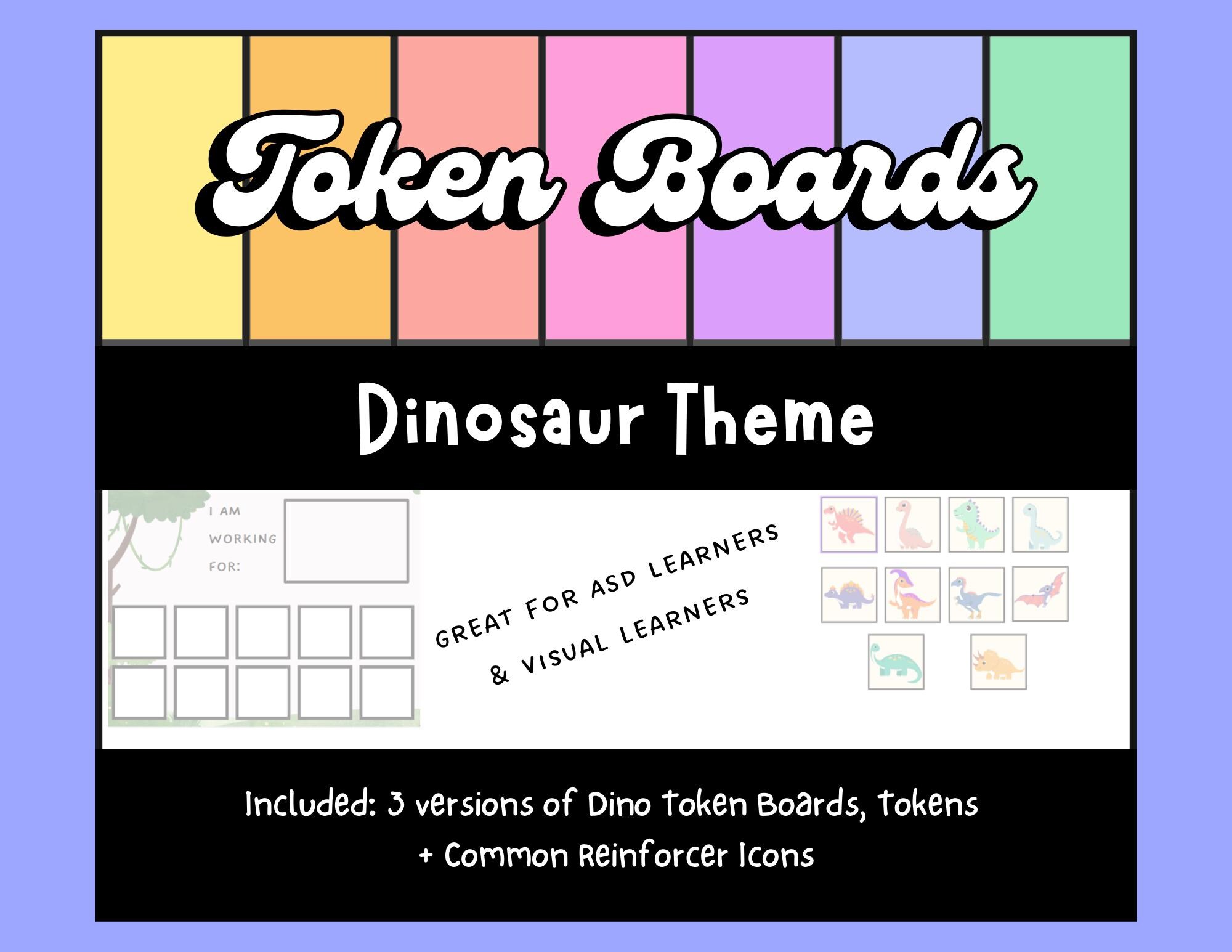 Printable Dinosaur Token Board Bundle With Reinforcers, Reward Chart ...