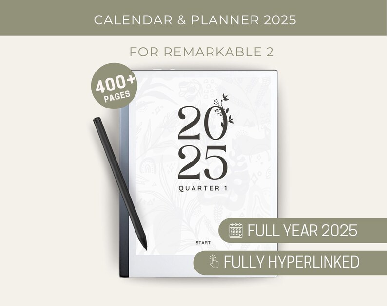2025 Digital Planner, E-ink Planner, All in One Planner, Hyperlinked ...
