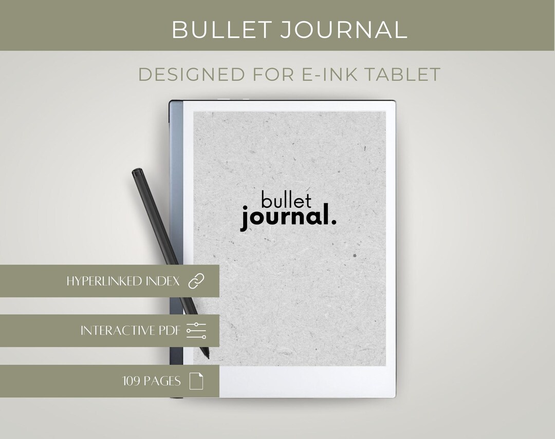 Bullet Journal, E-ink Tablet, Pages With Stripes, Templates, Digital ...