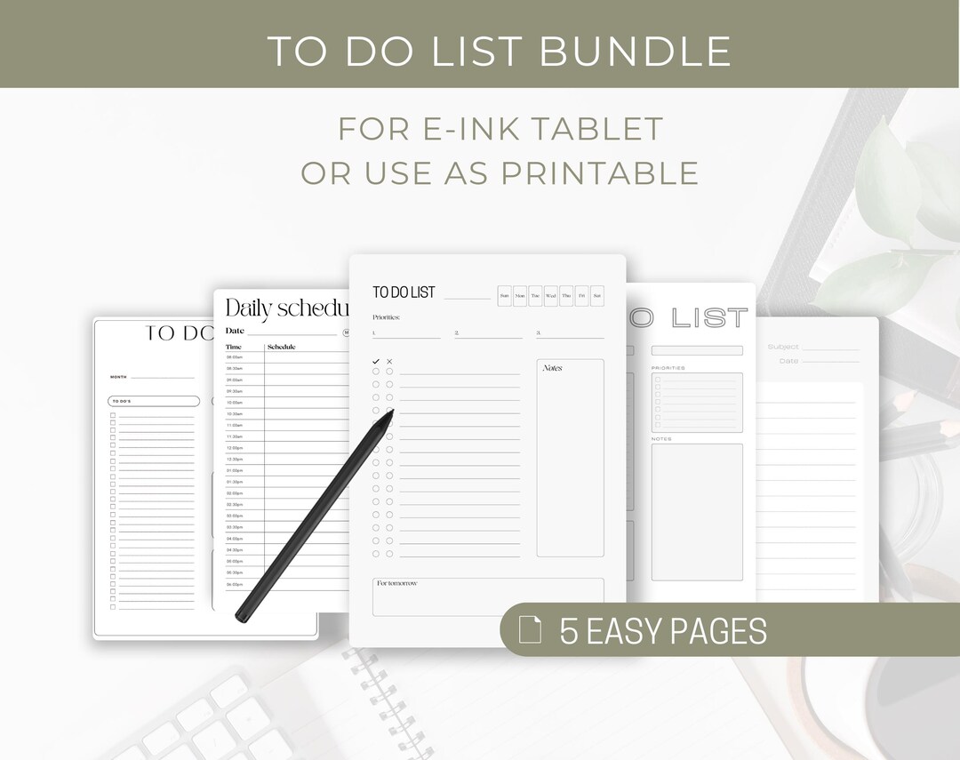 To-do List Bundle, Daily & Weekly Planner, Printable PDF (digital ...