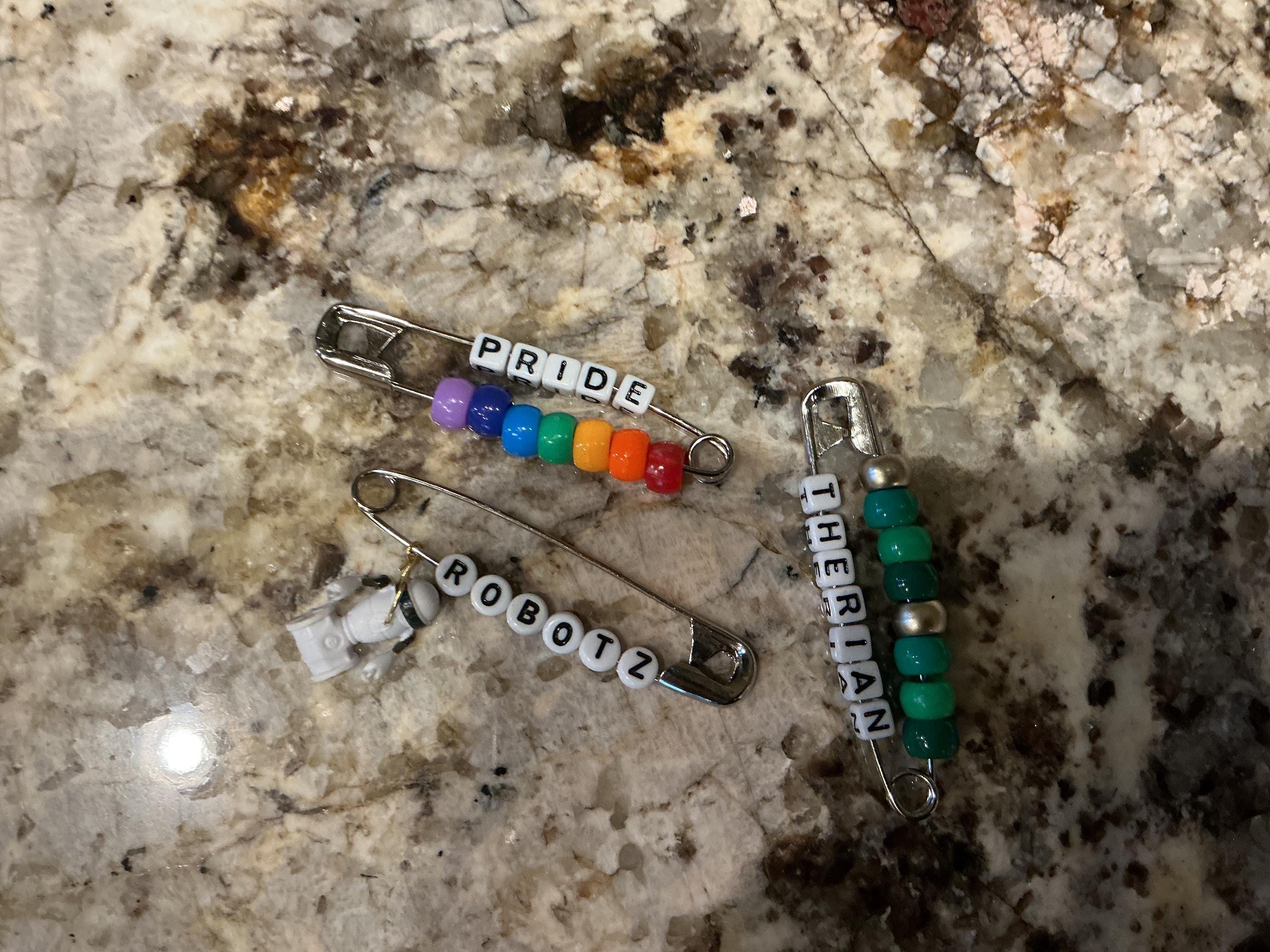 Beaded Safety Pin – Custom Costume Pins, Personalized Bag Charms - Etsy