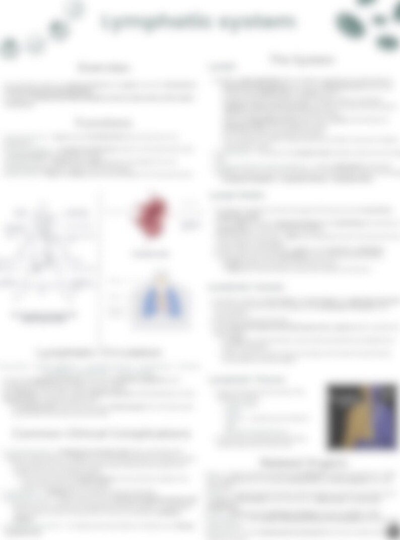 Lymphatic System Poster for Vet, Medical, Vet Tech & Vet Nurse Students ...
