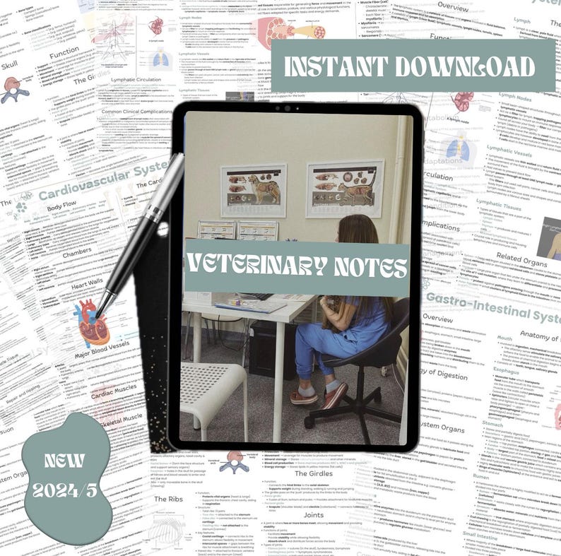 Veterinary Bones Poster | Vet Med Key Notes & Exam Study Guide - Etsy