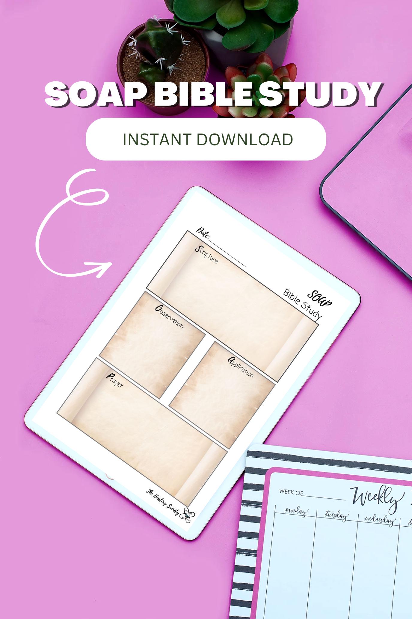 Printable SOAP Bible Study Template, Instant Downloadable Form, SOAP ...