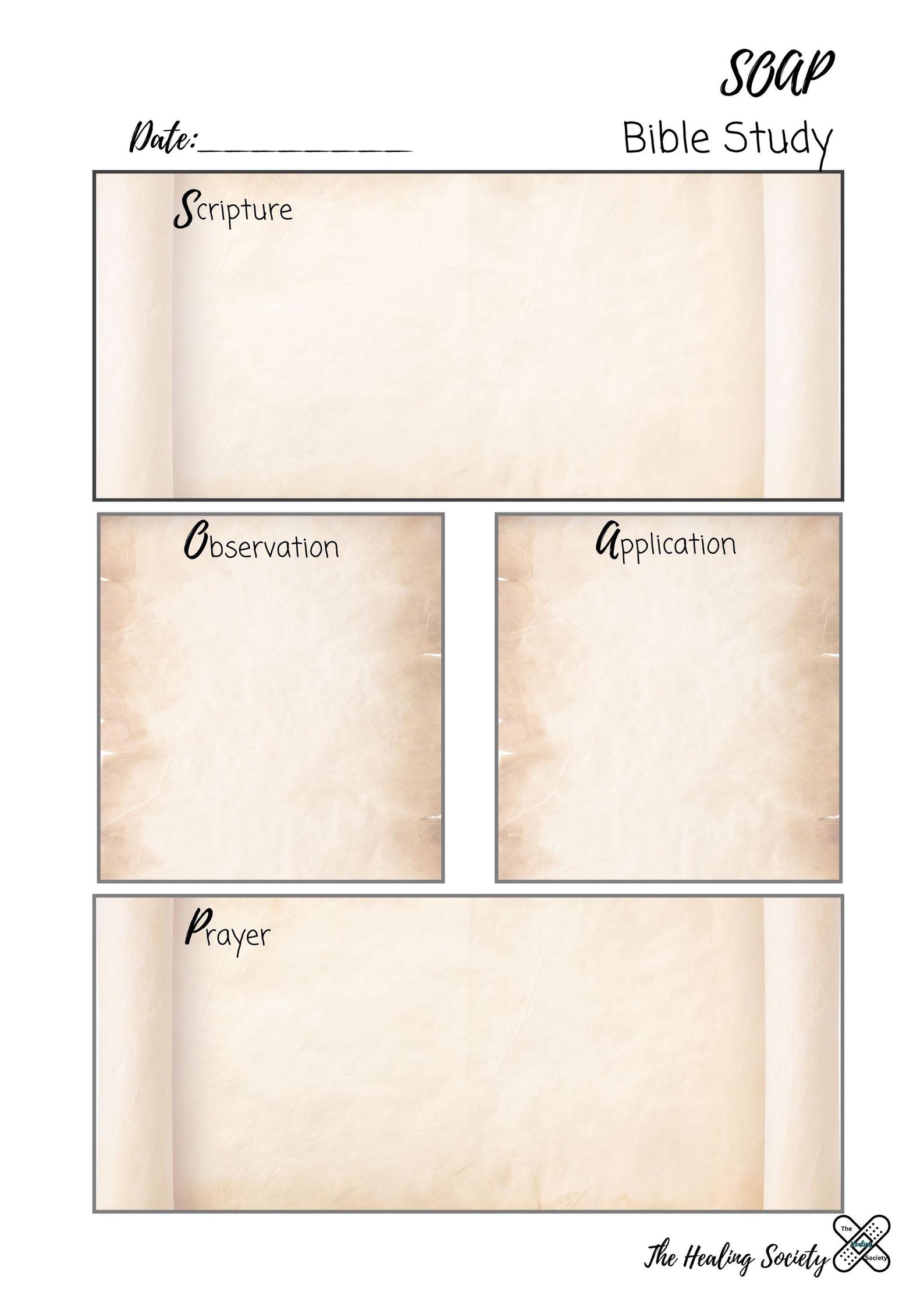 Printable SOAP Bible Study Template, Instant Downloadable Form, SOAP ...