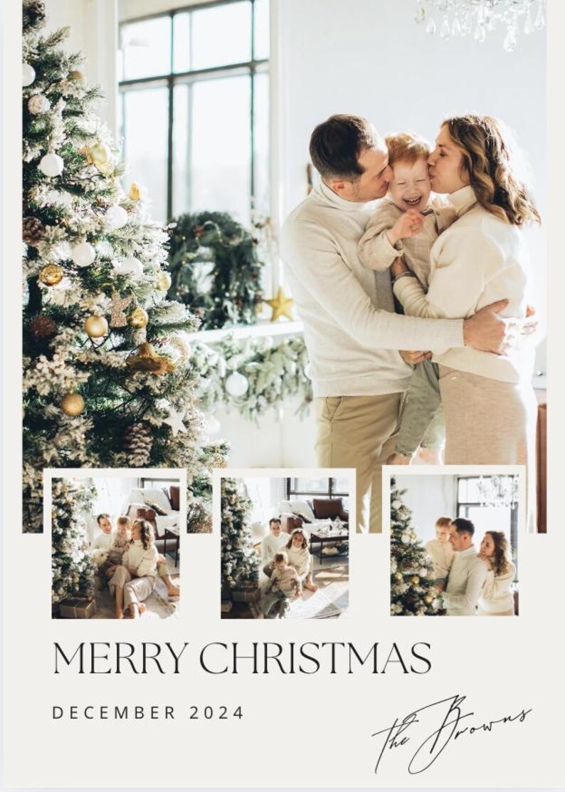 3 Multi Christmas Card Template - Etsy