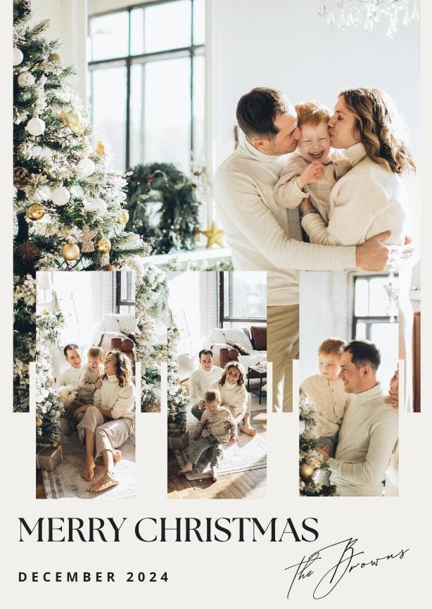 3 Multi Christmas Card Template - Etsy