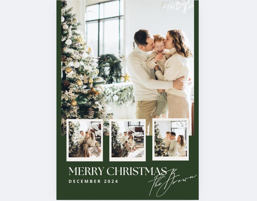 3 Multi Christmas Card Template - Etsy