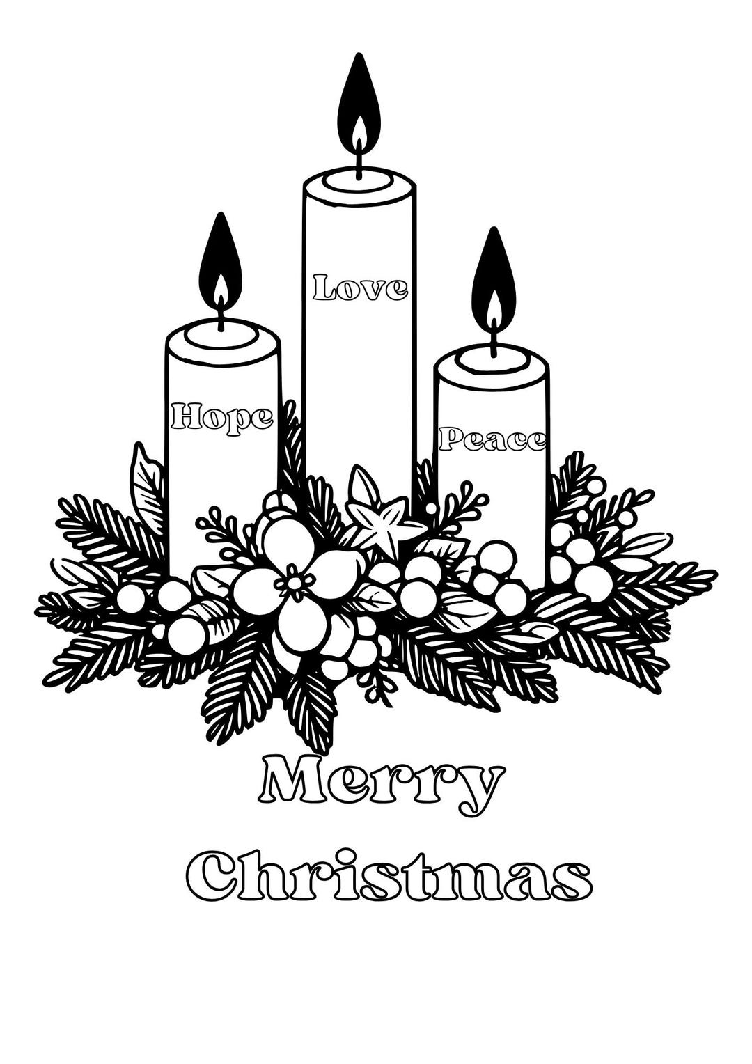 Set of 5 Christmas Coloring Pages. A4 and Letter Sizes. PNG and PDF ...