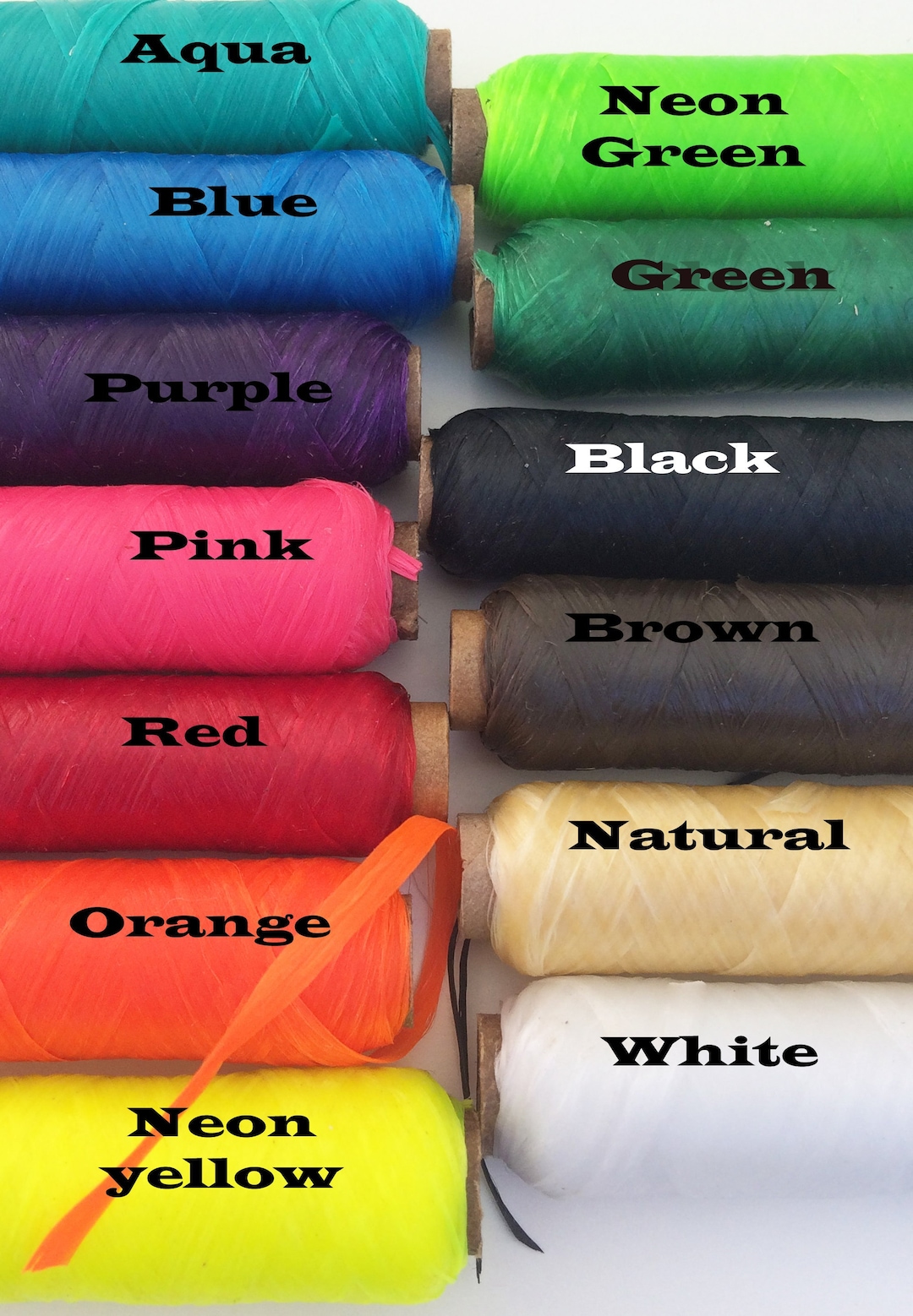 Neon Colors! Artificial Sinew Waxed Thread Bolt Very Strong for Crafts ...