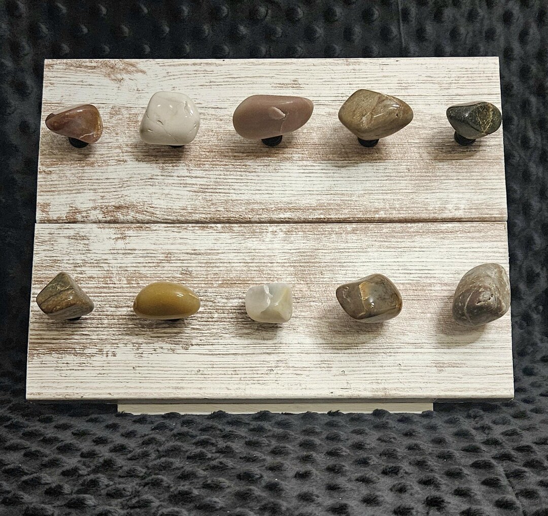 Handmade Tumbled Rock & Stone Drawer Pulls / Knobs – Unique, Natural ...