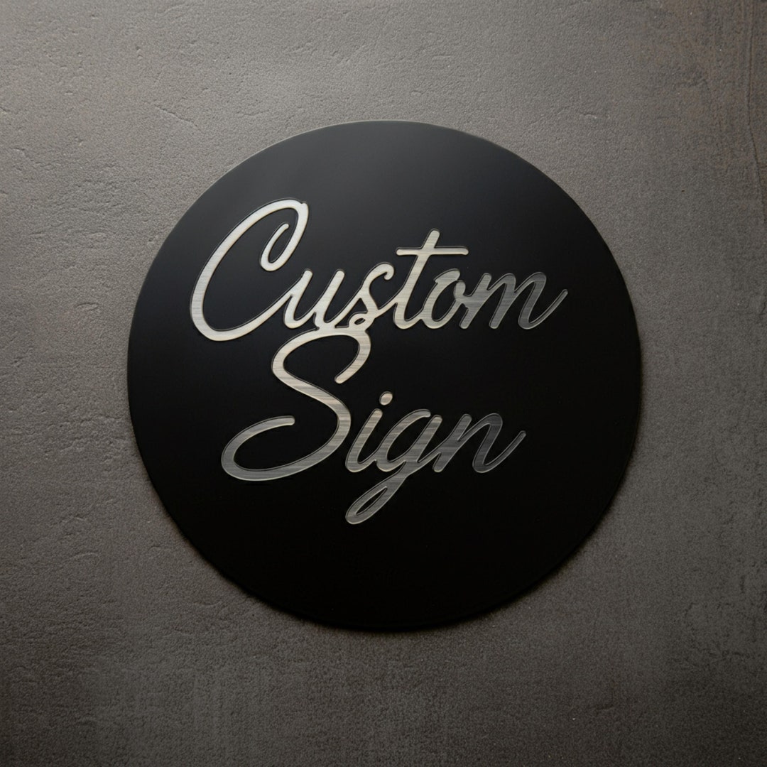 Metal Custom Sign Personalized Logo Outdoor Sign, Round - Square Shape ...