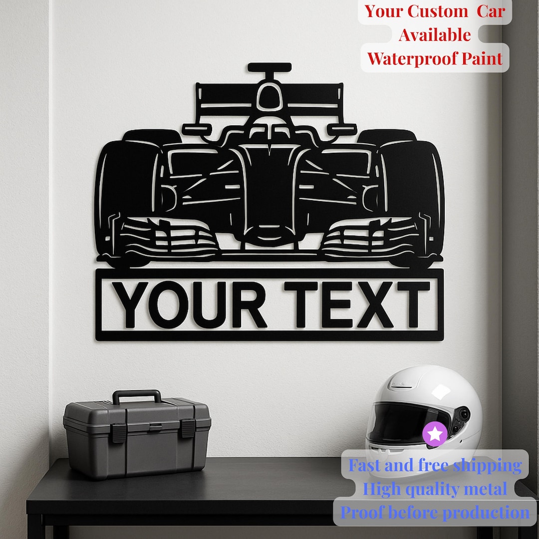Custom Formula 1 Car Metal Wall Sign Personalized Race Car Decor F1 Fan ...