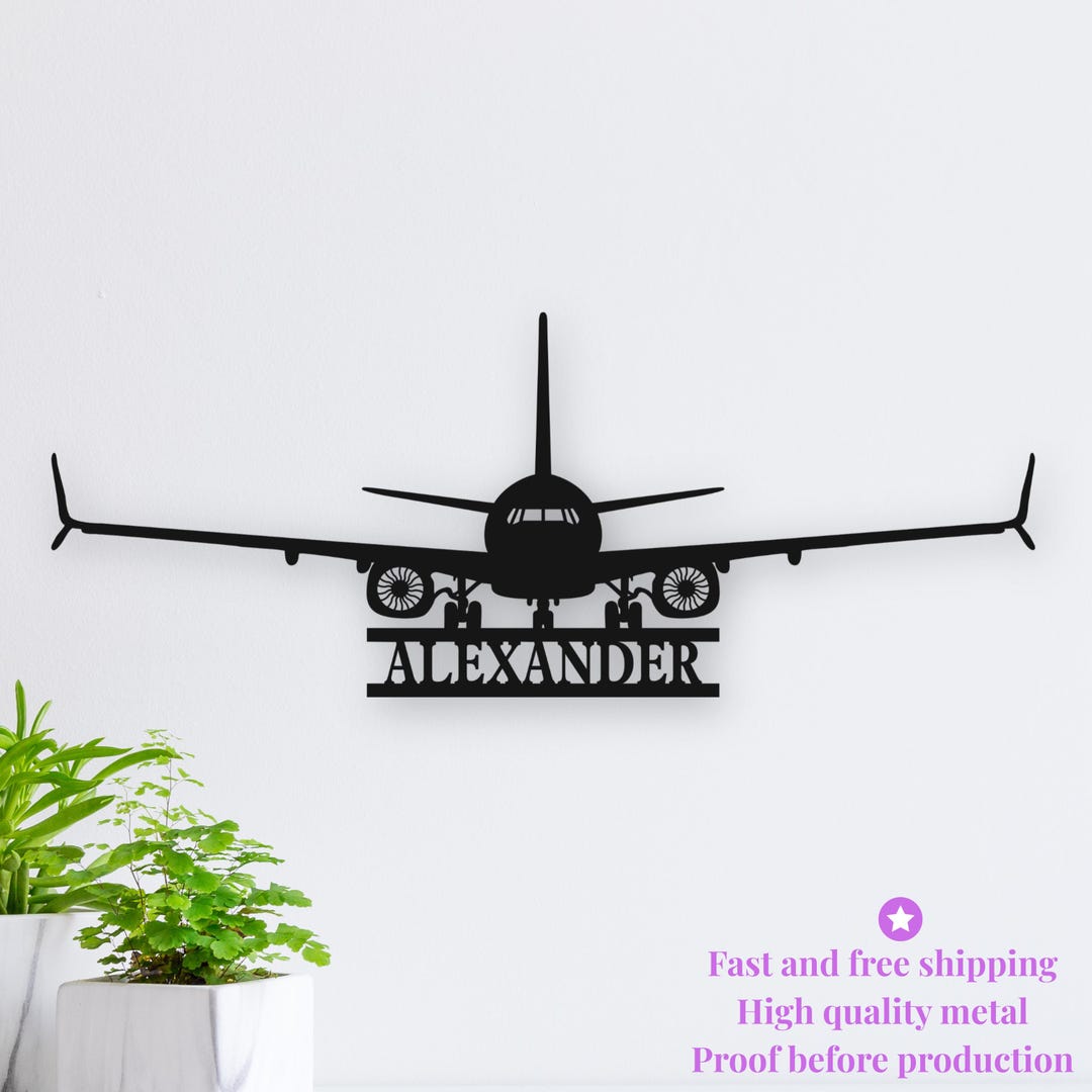 Airplane Name Sign Personalized , Aviation Gift Custom , Aircraft Name ...