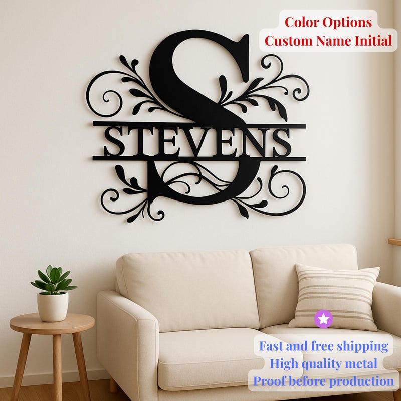 Swirl Monogram - Etsy