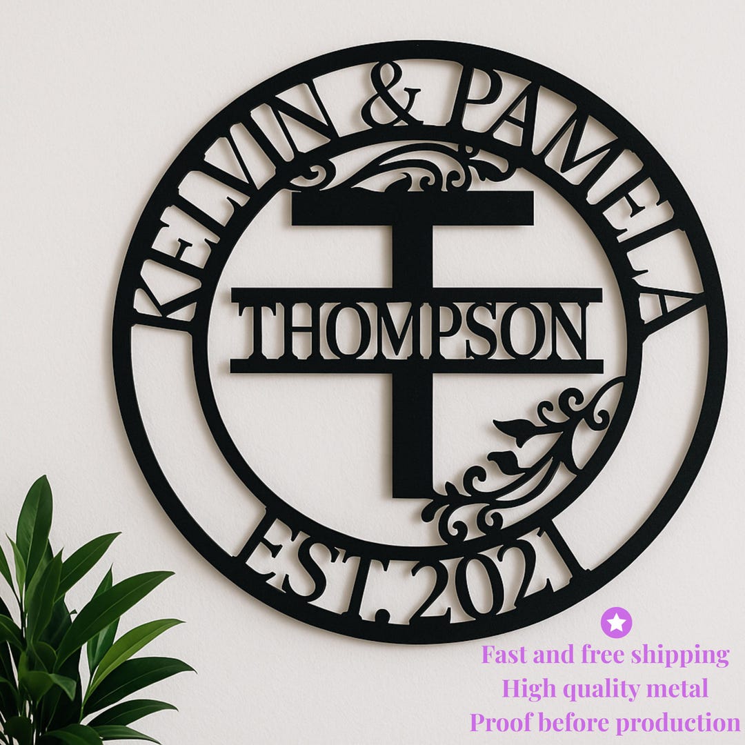 Personalized Metal Name Sign , Custom Metal Wall Art, Family Name Sign ...