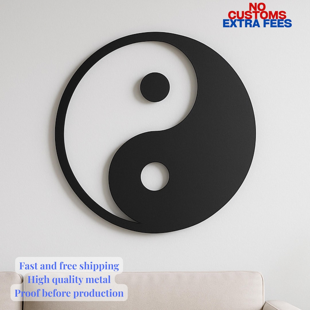 Yin Yang Metal Wall Art – Powder Coated Steel, Modern Home Decor - Etsy