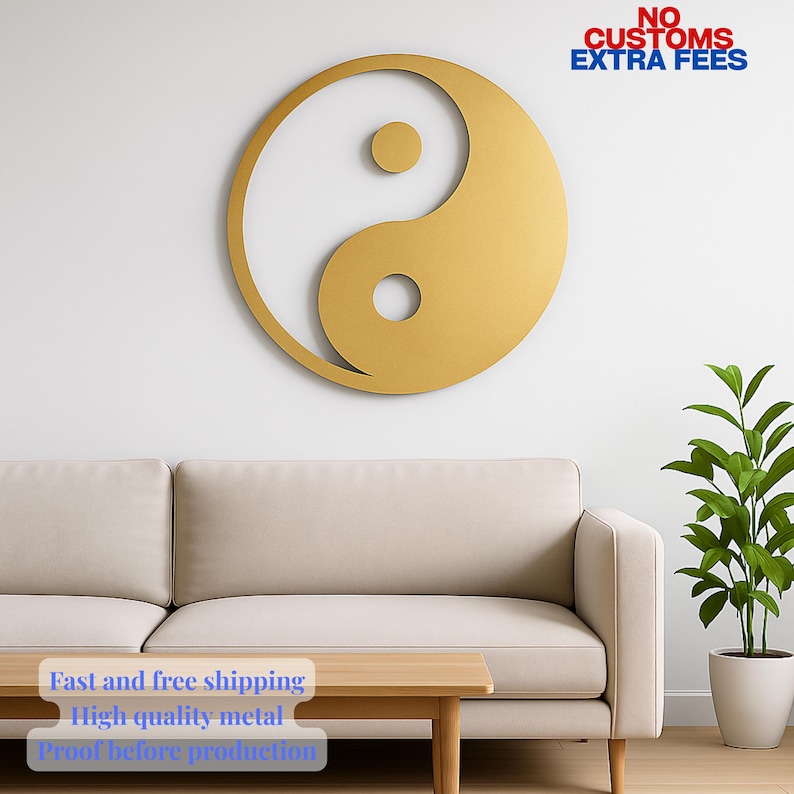 Yin Yang Metal Wall Art – Powder Coated Steel, Modern Home Decor - Etsy