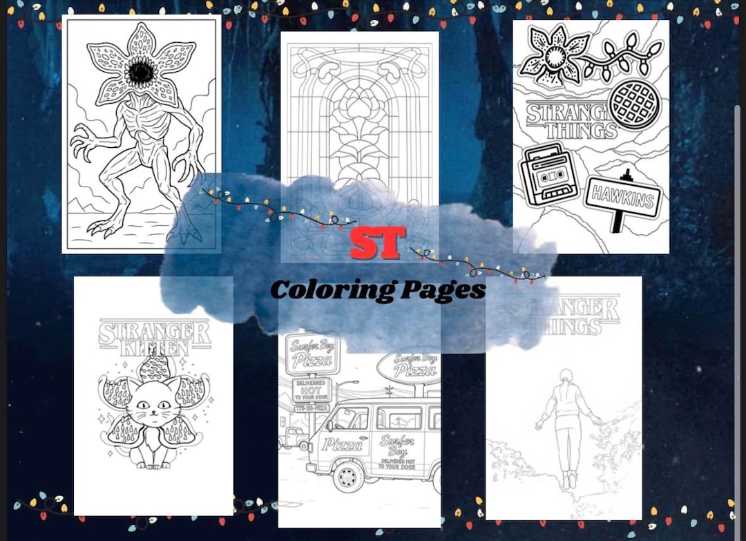 Stranger Things Coloring Book Pages - Etsy