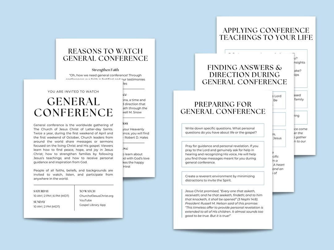 General Conference Handout | LDS | Digital Download | Personal Study ...
