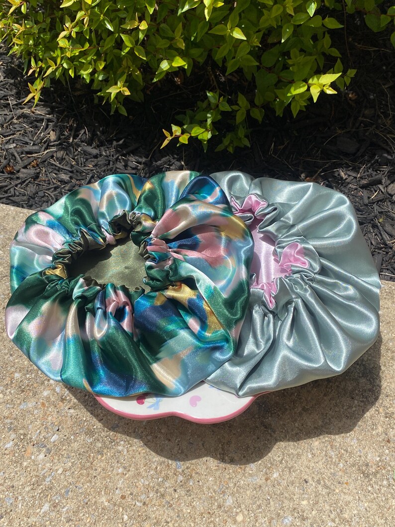 Reversible Satin Bonnet: Frizz Control Sleep Cap - Etsy