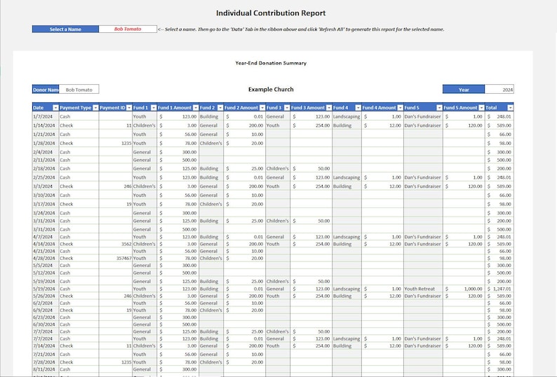 NEW 2026 Church Tithe Tracker: Excel Spreadsheet Template for Churches ...