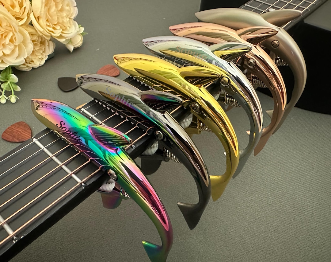 Personalized Shark Guitar Capo: Stainless Steel, Custom Engraving - Etsy