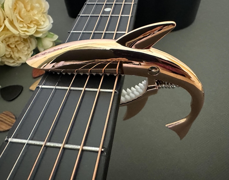 Personalized Shark Guitar Capo: Stainless Steel, Custom Engraving - Etsy UK