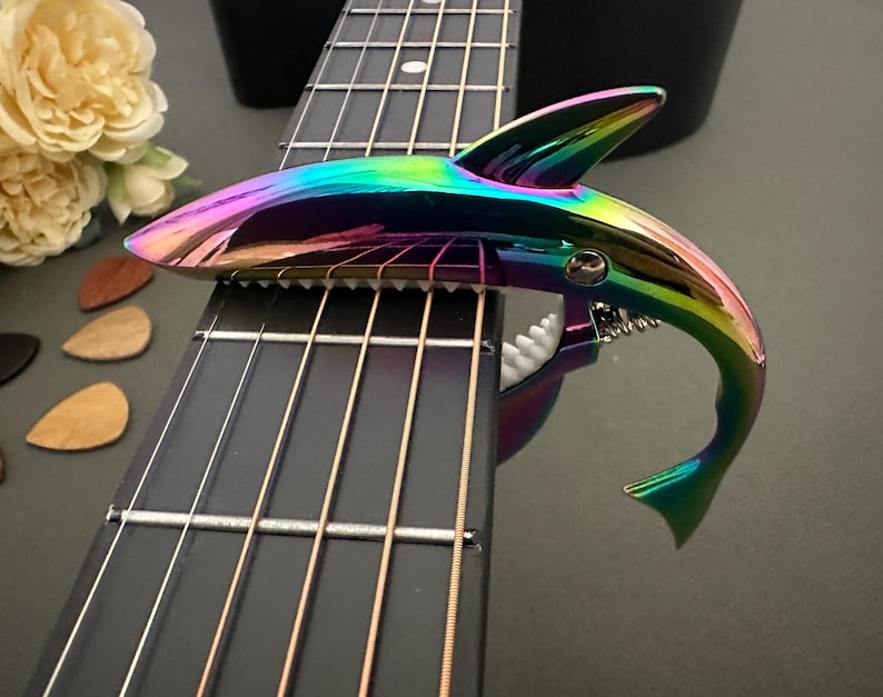 Personalized Shark Guitar Capo: Stainless Steel, Custom Engraving - Etsy