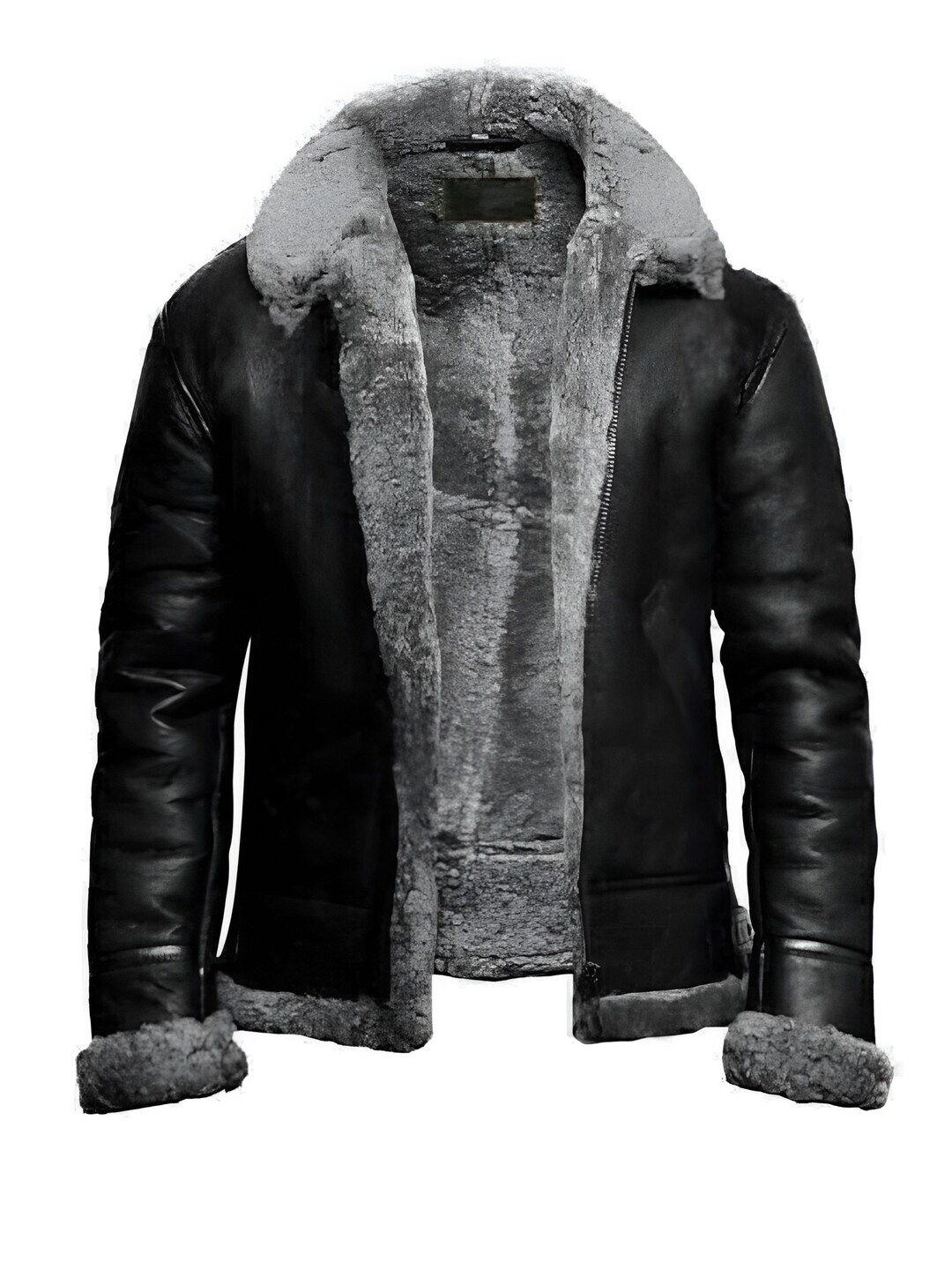 Bomber Leather Jacket, Flying Aviator Jacket, Faux Fur Shearling Winter ...