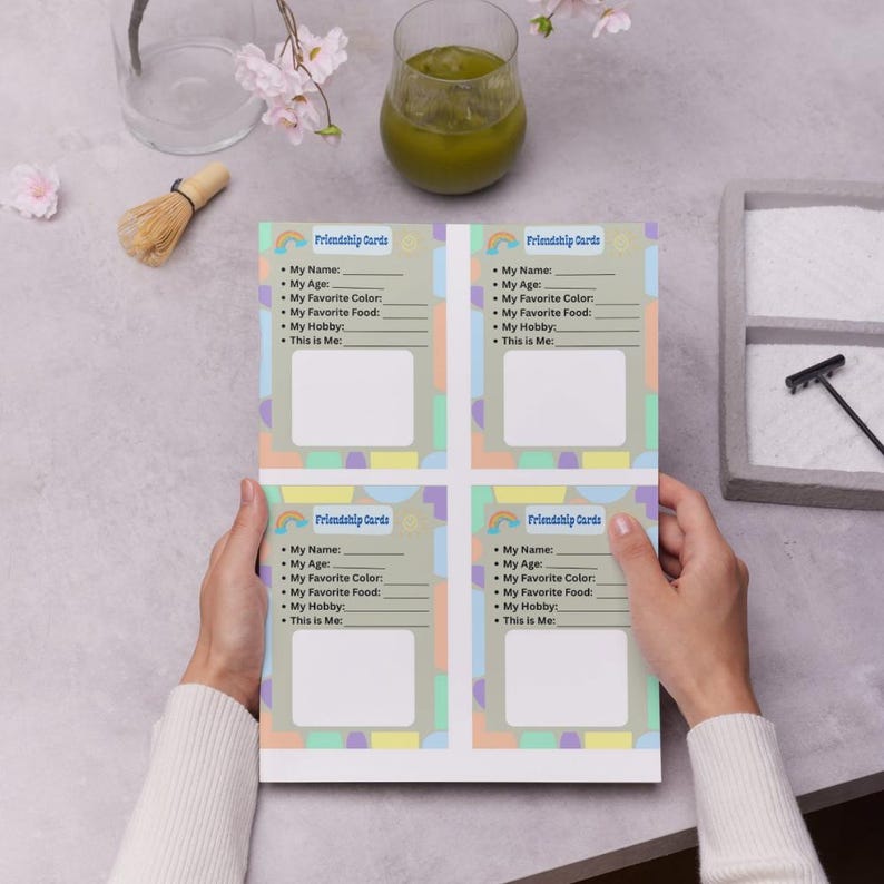 Printable Friendship Icebreaker Cards: All About Me Game (PDF/JPEG/PNG ...