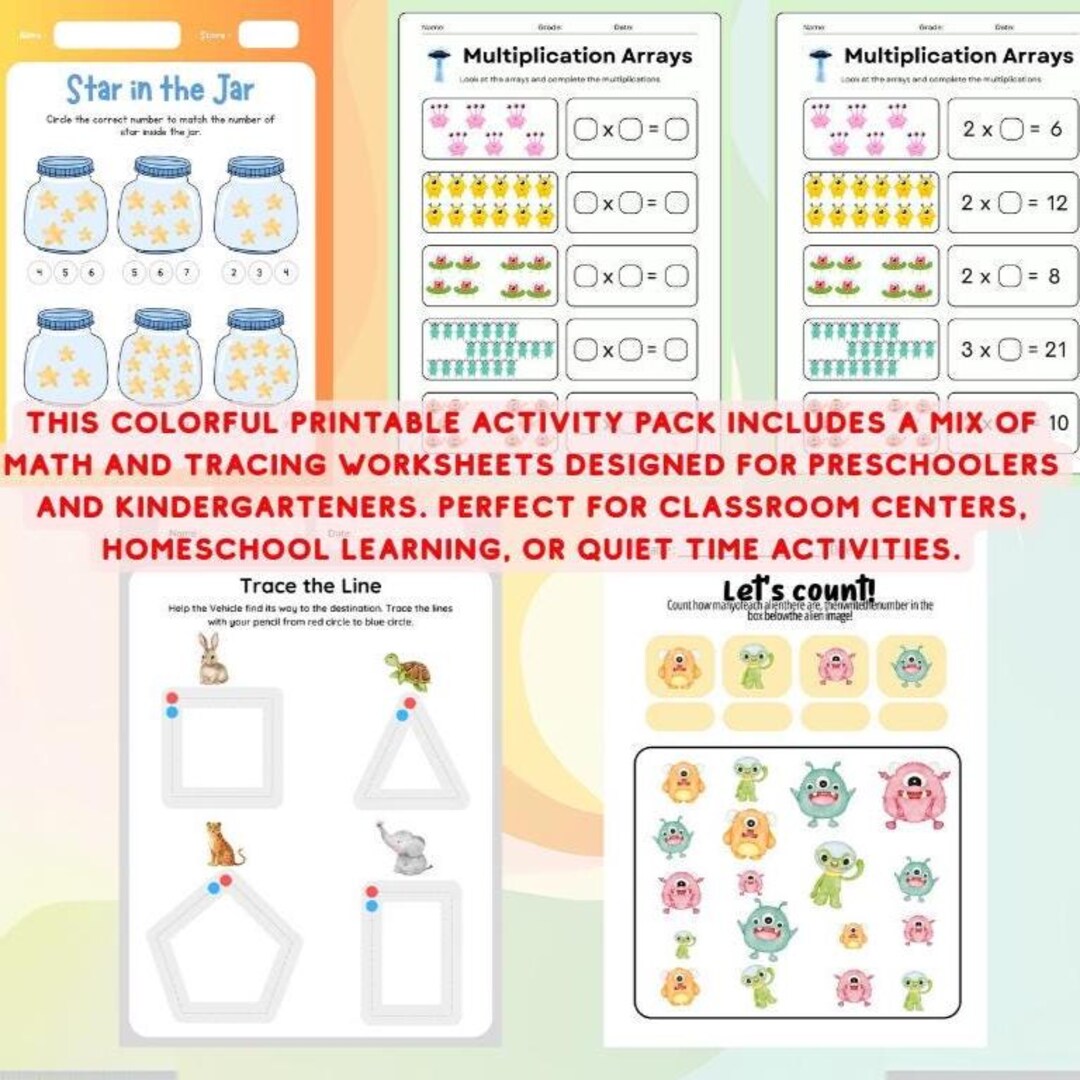 Printable Math , Tracing Worksheets for Kids | Preschool , Kindergarten ...