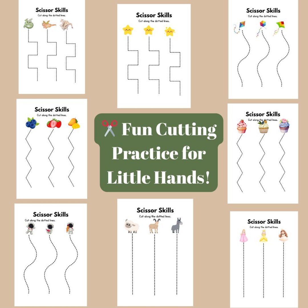 Scissor Skills Practice Worksheet: Fine Motor Activity (digital ...