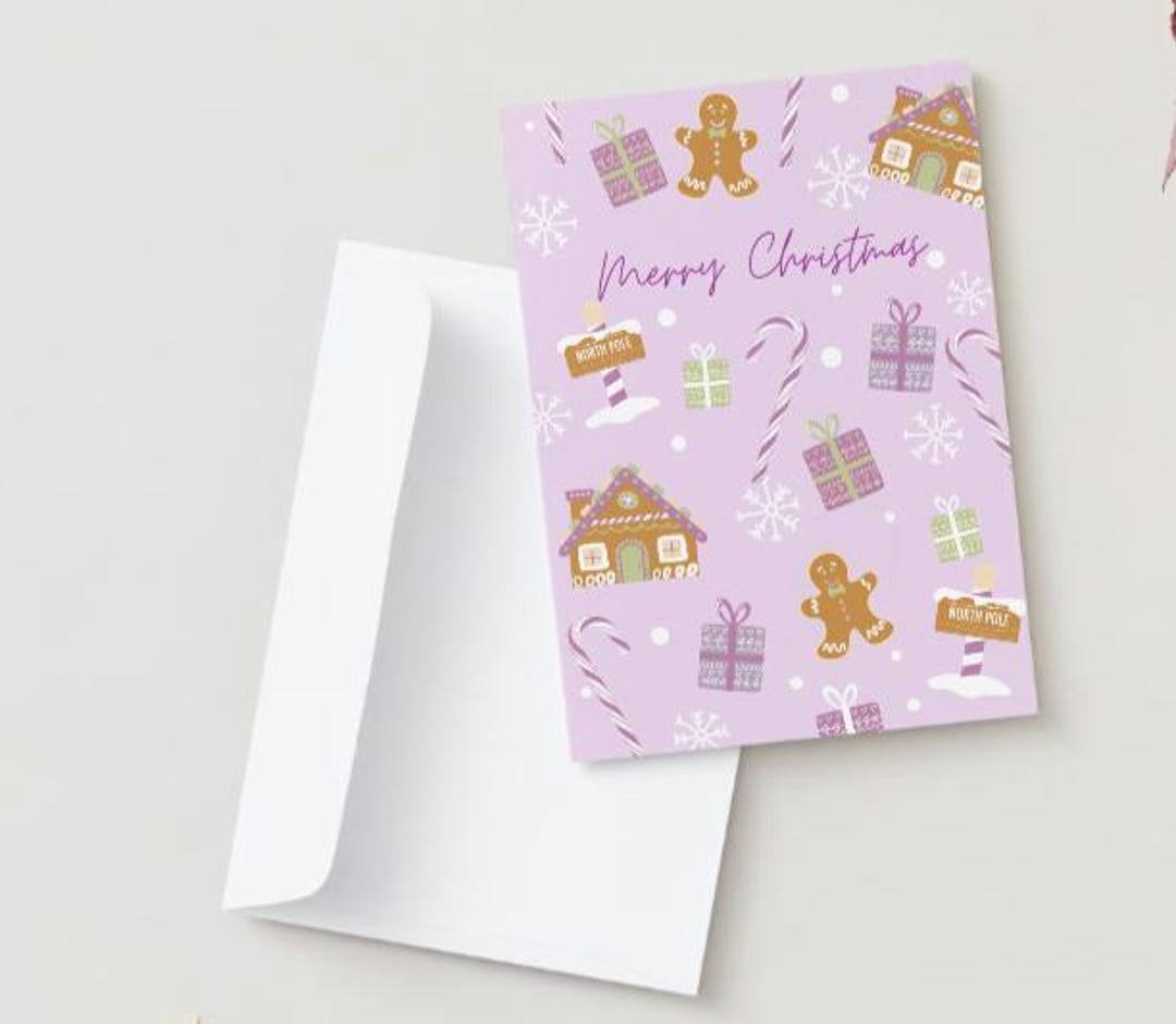 Printable Christmas Card Festive Digital Holiday Greeting Instant ...