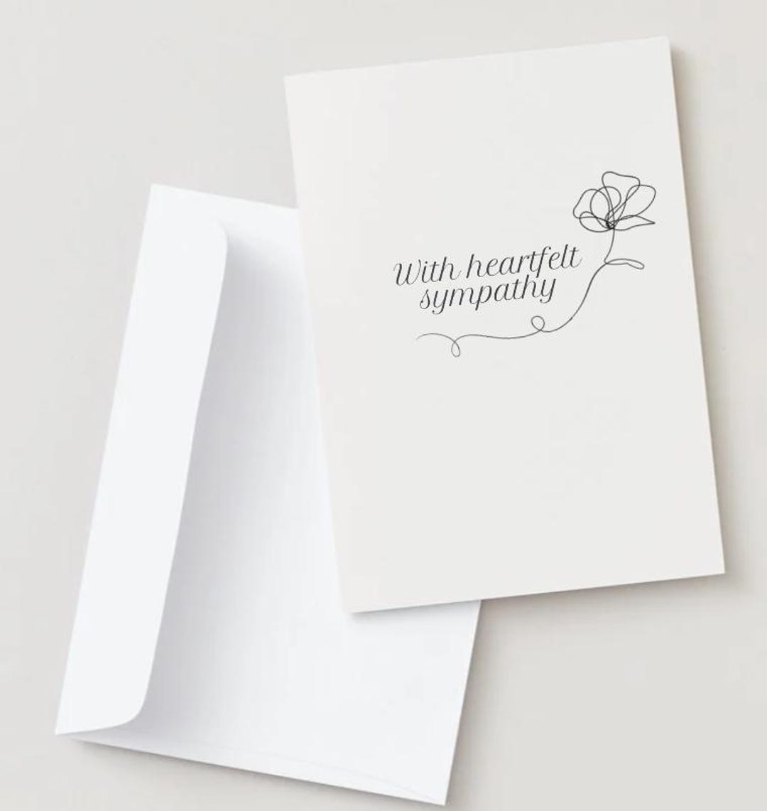 Simple & Modern Condolence Card – Digital Printable Sympathy Card - Etsy