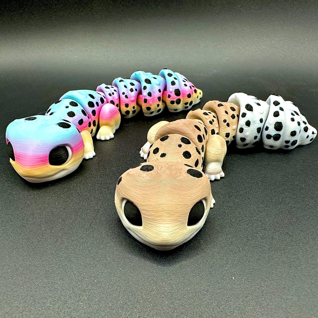 Flexible Leopard Gecko - Fun Fidget Toy | 3D Printed Reptile Figurine ...