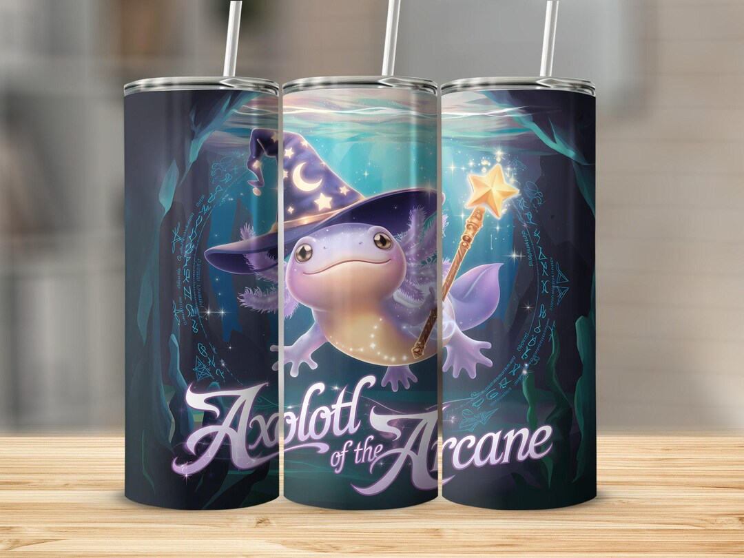 Axolotl of the Arcane Digital Download, 20oz Skinny Tumbler Wrap ...