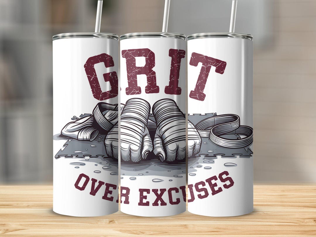 Grit Over Excuses Martial Arts Skinny Tumbler Wrap PNG Digital Download ...